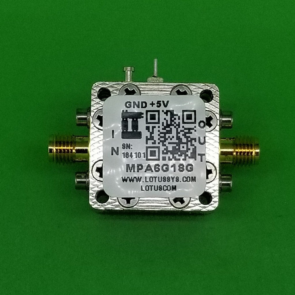 Medium Power Amplifier 4.5dB NF 6GHz to 18GHz 14dB Gain 20dBm P1dB SMA ...